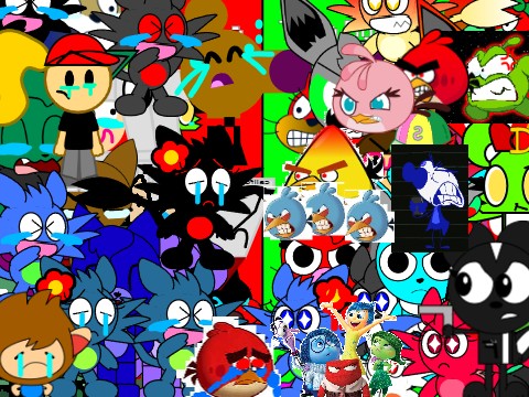 inside out gang, red, chuck, stella, the blues, pencilmate and i joined