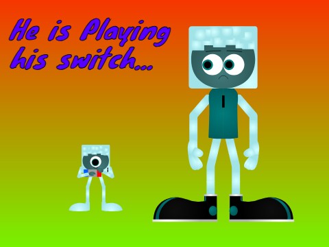 Baby Icyclyde and his Switch. (Symbolic Pups thing)