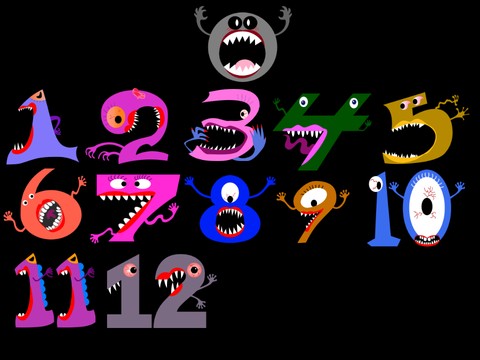 Aaahh!!! Real sprites of Number Monsters! (A.K.A. Horror Numbers)