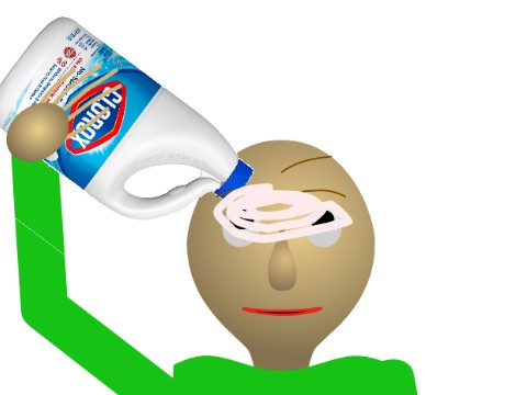 Baldi puts bleach in his eyes!
