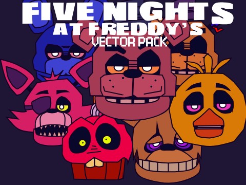 Stylized/Retro FNAF movie vector pack
