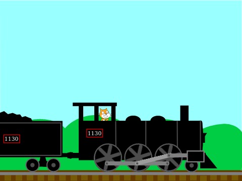 Scratch Cat Likes Trains!