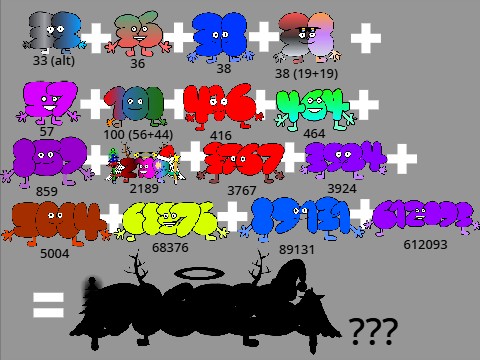 BFDI FUSIONS: 33, 36, 38, 38, 57, 100, 416, 464, 859, 2189, 3767, 3924 ...