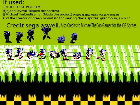 (Sonic) Green mountain Sprites