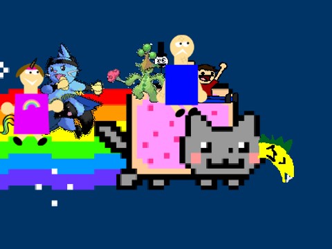 Add yourself riding Nyan Cat remix