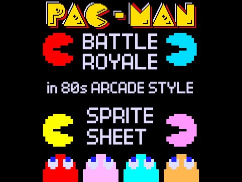Pac-Man Battle Royale in 80s Arcade Style Sprite Sheet