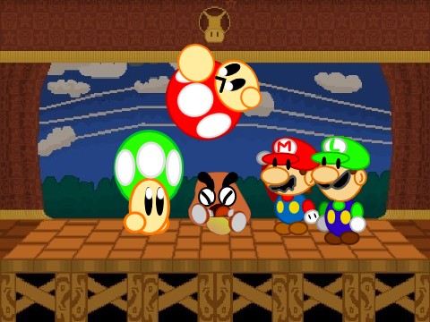 Add yourself (your OC) stomping a Goomba.