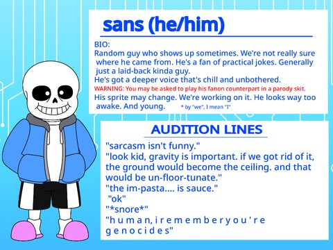 Sans model tweak (NOT AN AUDITION, JUST A MODEL EDIT)