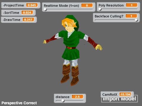 Texture Mapped 3d Link Model (from zelda OOT)