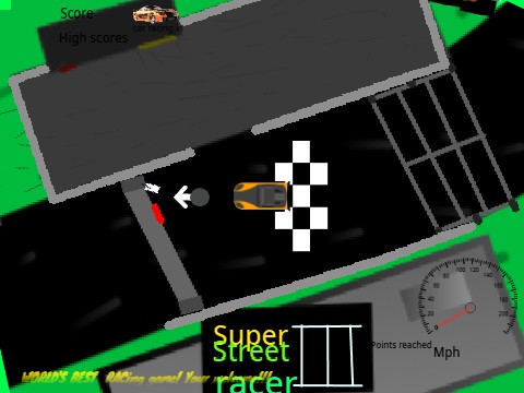 SUPER STREET RACER III but with 2d simple car physics
