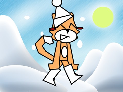 scratch cat walking in the snow