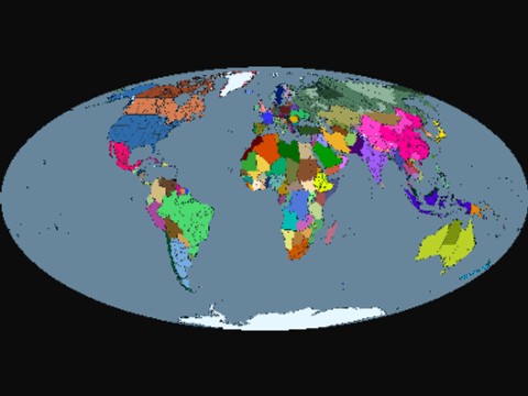 Mollweide projection - 1920 × 960 world map