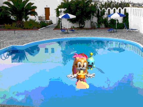 Amy And Cream goes swimming