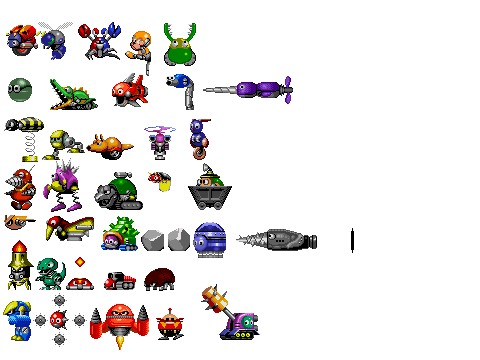 Badniks and their zones.