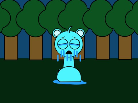 Sky crying because she not happy