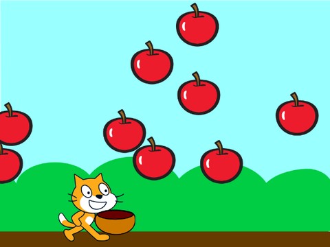scratch cat catch apple