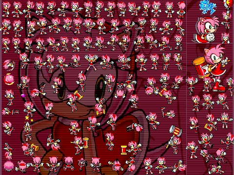 Amy Rose Sprites [SA3 + Extras]