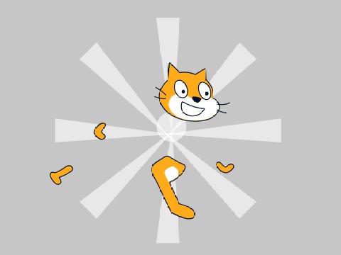 Explode Scratch cat