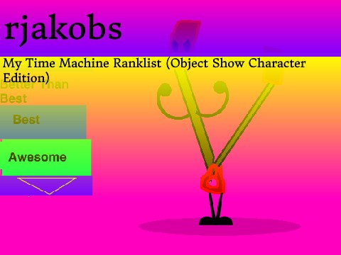 My Time Machine Ranklist (Object Show Character Edition)