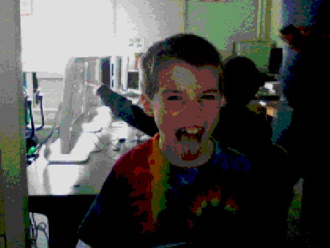 hunters face swirled