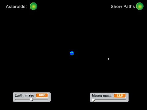 Earth and Moon Gravity Simulator