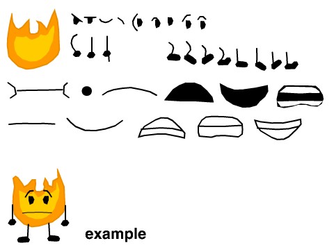 found some old bfdi assets and i vectorized them