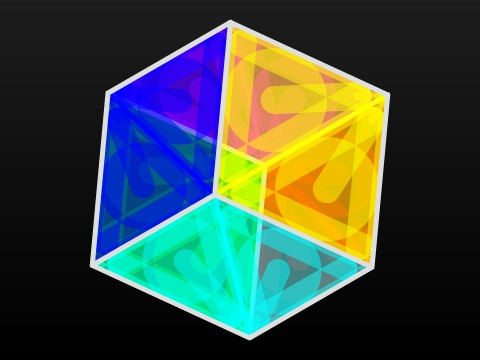 3D Cube Transparent - Fast Triangle Fill