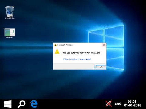 MEMZ virus on WINDOWS 10 scratch