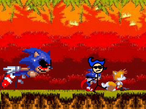 add yourself running from sonic exe.