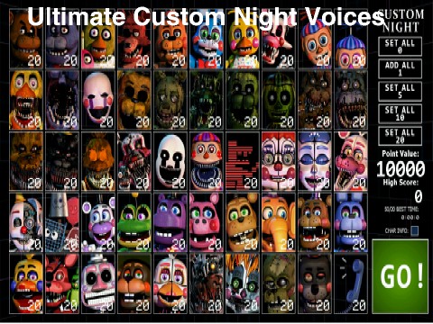 Voicing Ultimate Custom Night Characters