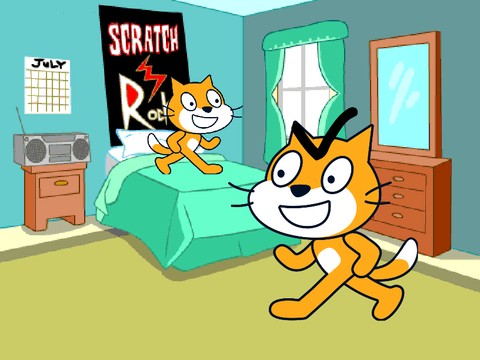 Scratch cat gets grounded