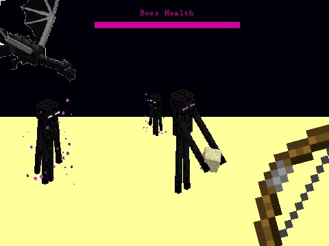 Ender Dragon 3D minecraft boss fight