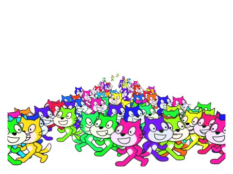 3D Scratch Cat Crowd