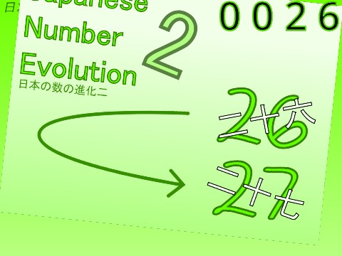 Japanese Number Evolution 2 (日本の数の進化二) ( 26 --> 27 )
