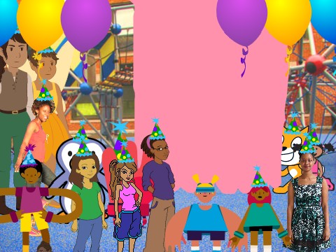 Scratch's birthday party with all of his friends