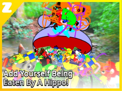 Add Yourself Being Eaten By A Hippo!