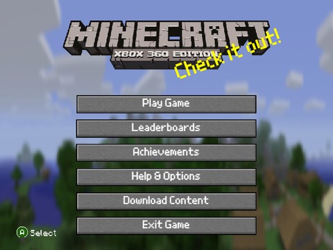 Minecraft: Xbox 360 Edition Menu Screen Simulator