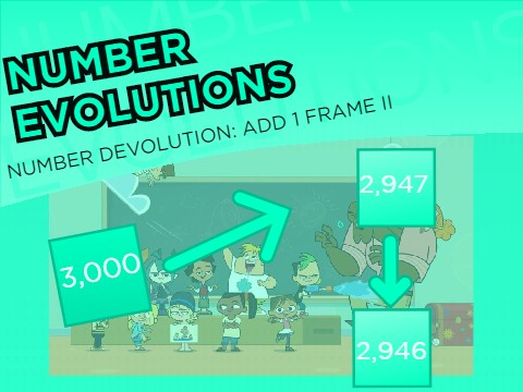 Number Devolution: Add 1 Frame II [ 3,000 → 2,947 → 2,946 ]