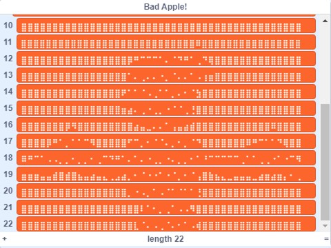 "Bad apple!!" Using List