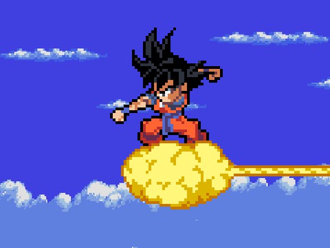 Goku flying on nimbus