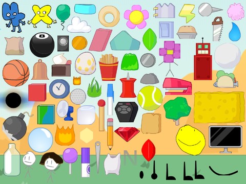 BFDI assets in vector (OUTDATED) remix