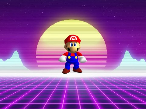 mario goes to vaporwave