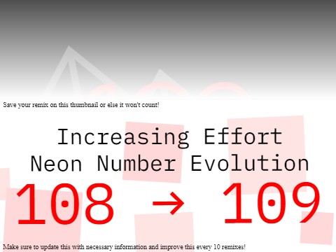 Increasing Effort Neon Number Evolution [ 108 → 109 ]