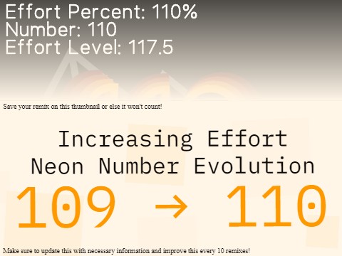 Increasing Effort Neon Number Evolution [ 109 → 110 ]