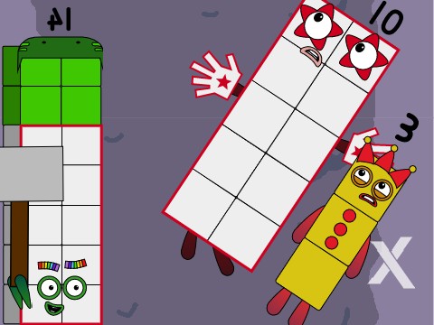 Numberblocks fighting while falling!