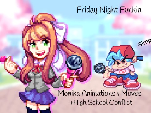 Friday Night Funkin Week 6 - Monika (Sprites, Animations, +More!) (V2 ...