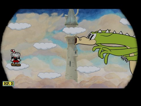 Cuphead Grim Matchstick boss fight in cuphead