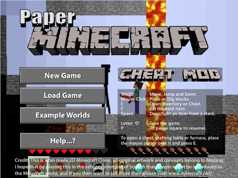 [Cheat mod]Paper Minecraft v11.5 (Minecraft 2D) v3.0
