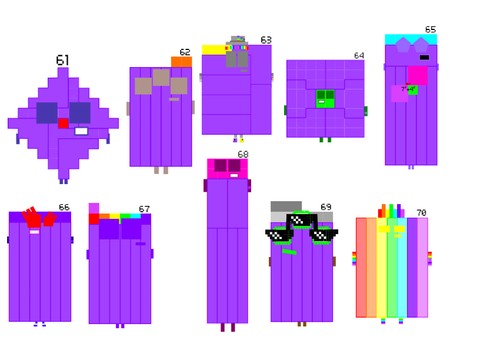 Numberblocks Band Retro 61-70 (Each Sound)