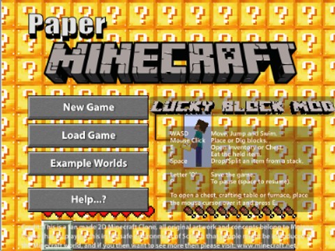 [Lucky block mod]Paper Minecraft v11.5 (Minecraft 2D) v0.2 remix